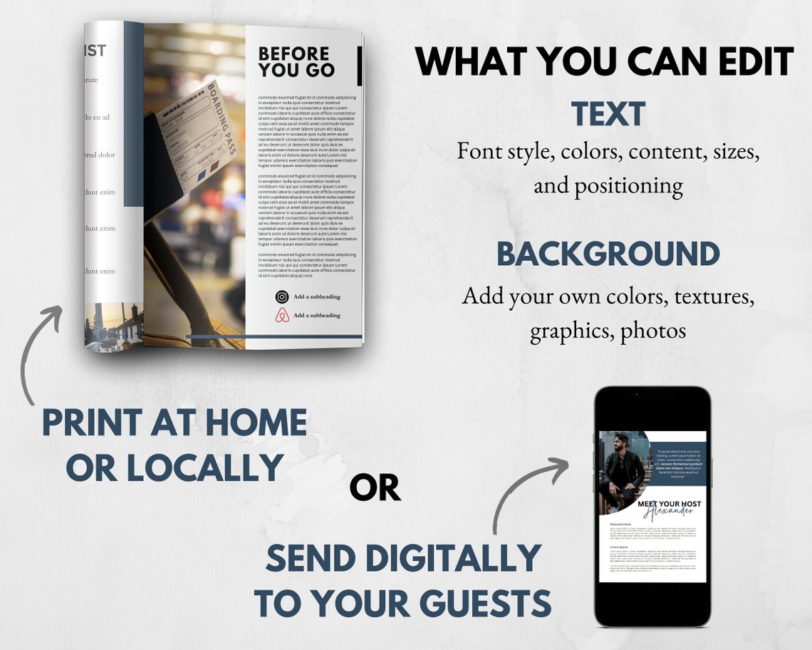 Modern Welcome Book Minimalist Welcome Guestbook Airbnb House Manual ...