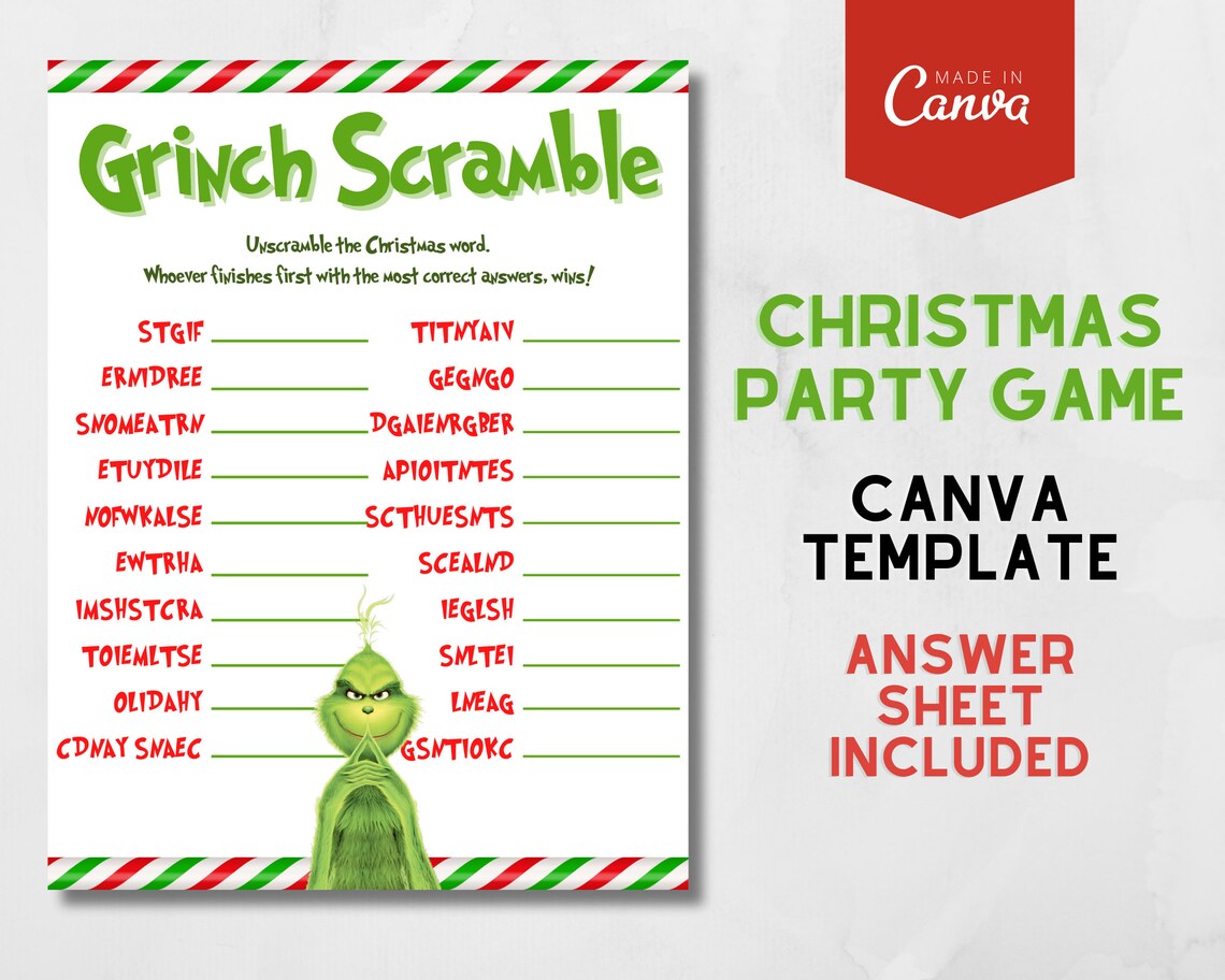 Grinch Game, Grinchmas Games, Christmas Party Games, How the Grinch ...