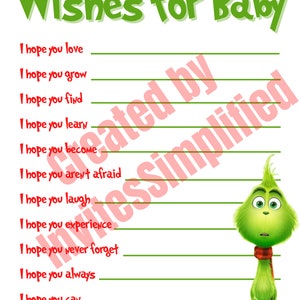 Grinch Baby Shower Games Bundle, Christmas Baby Shower, Canva Editable ...