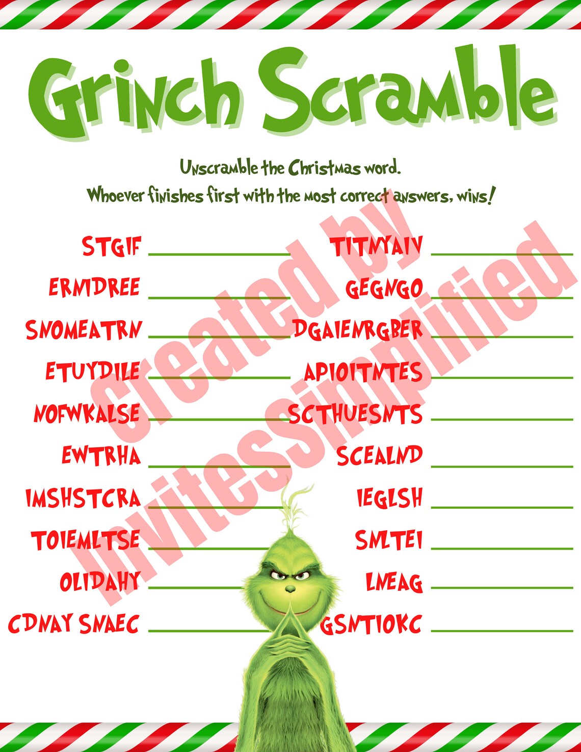 Grinch Game, Grinchmas Games, Christmas Party Games, How the Grinch ...