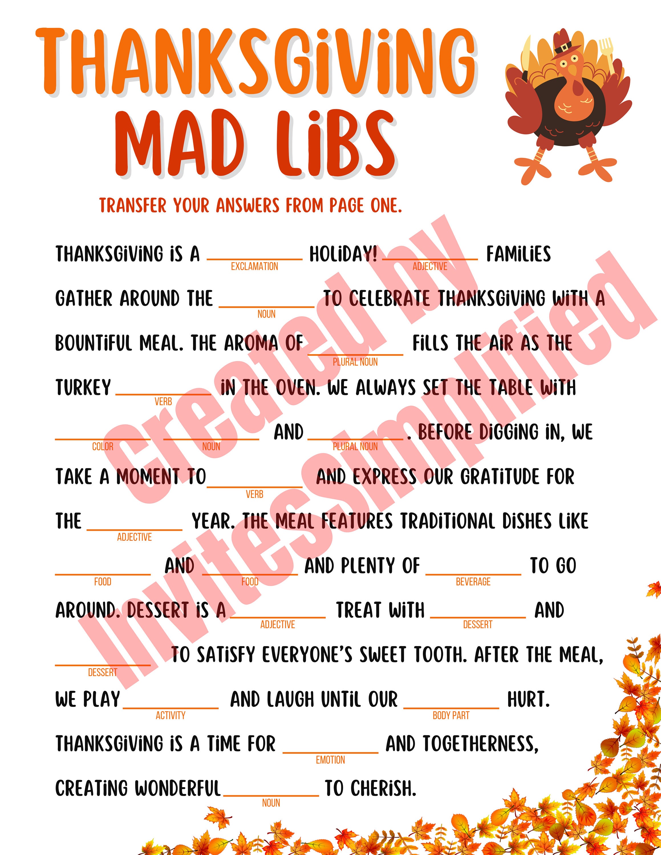 Thanksgiving Game Printable, Thanksgiving Games, Autumn Game ...