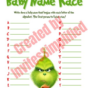 Grinch Baby Shower Games Bundle- INSTANT DOWNLOAD - Canva Editable ...