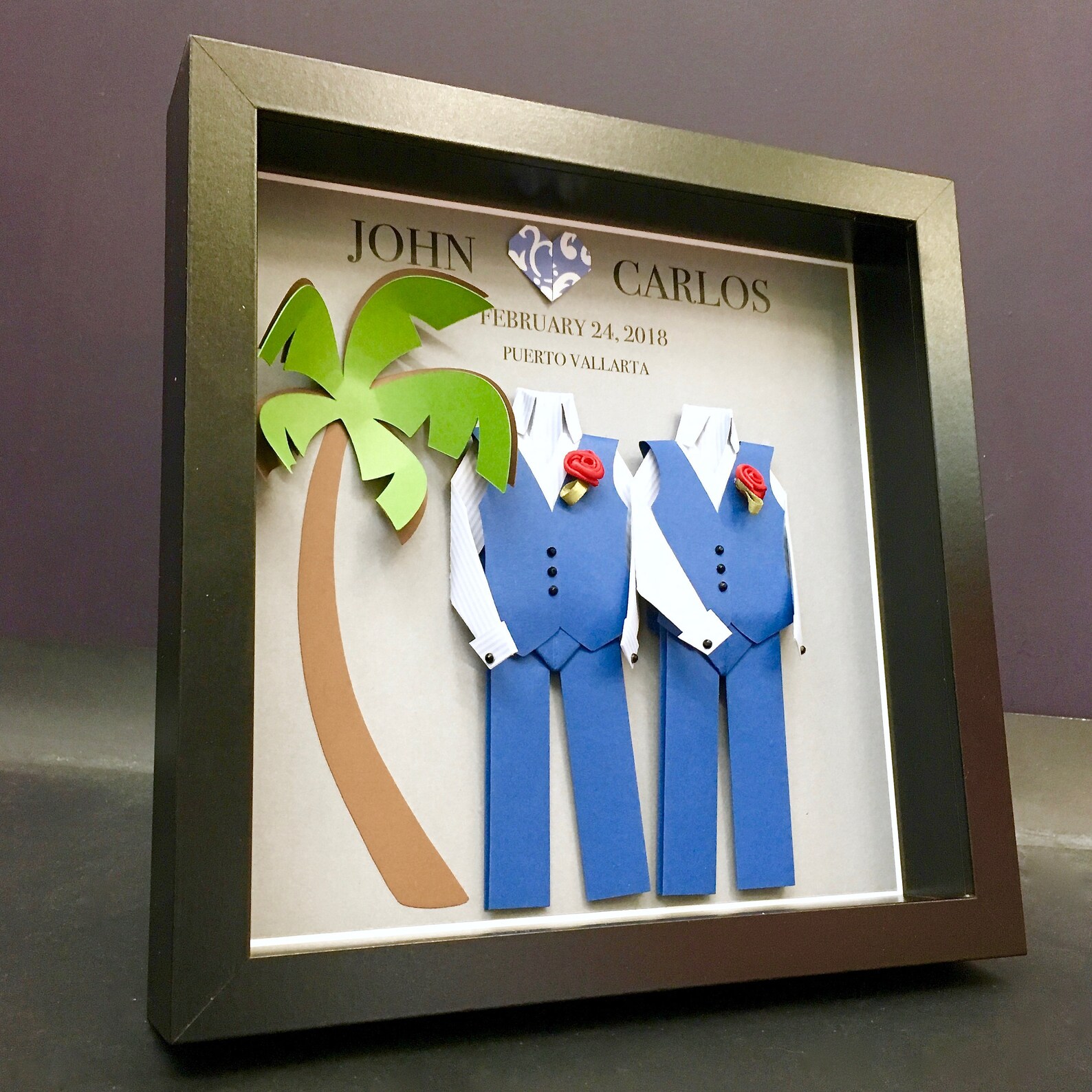 Personalized Groom and Groom Frame, First Anniversary Paper Gift ...