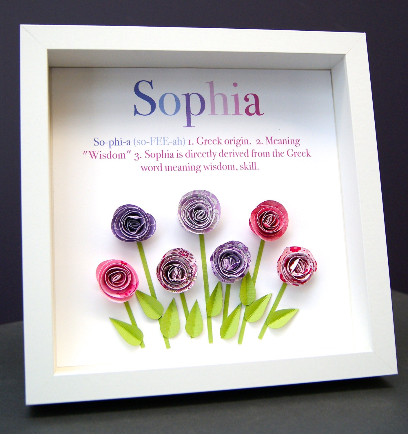 Personalized Name Frame With Origin and Meaning Paper Origami - Etsy