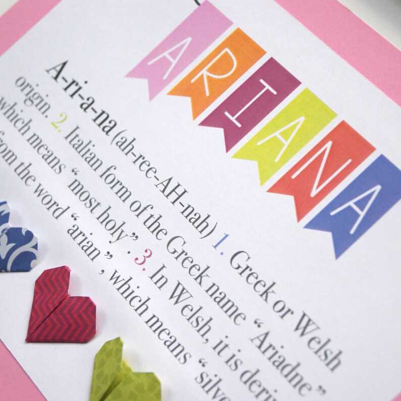 Personalized Baby Frame With Name Origin and Meaning Custom - Etsy