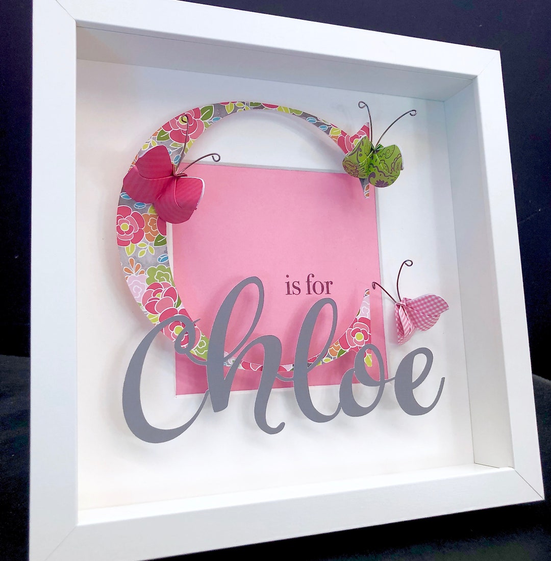 Personalized Baby Initial in Frame Nursery Name Initial - Etsy