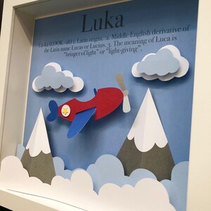 Personalized Baby Name Frame With Paper Airplanes, Name, Origin ...