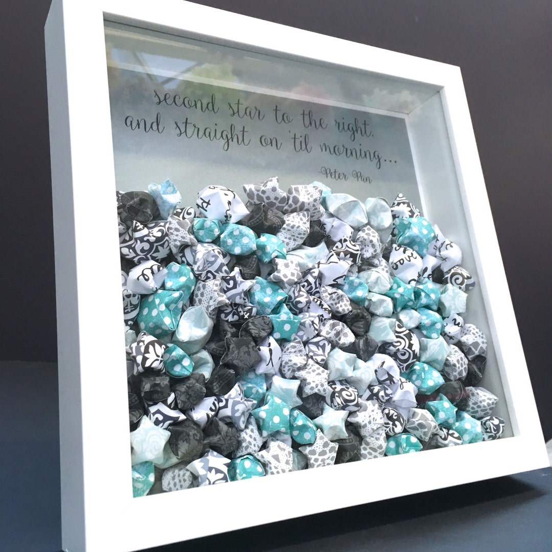 Baby Peter Pan Frame, Lucky Stars Frame With Quote Shadowbox Frame ...