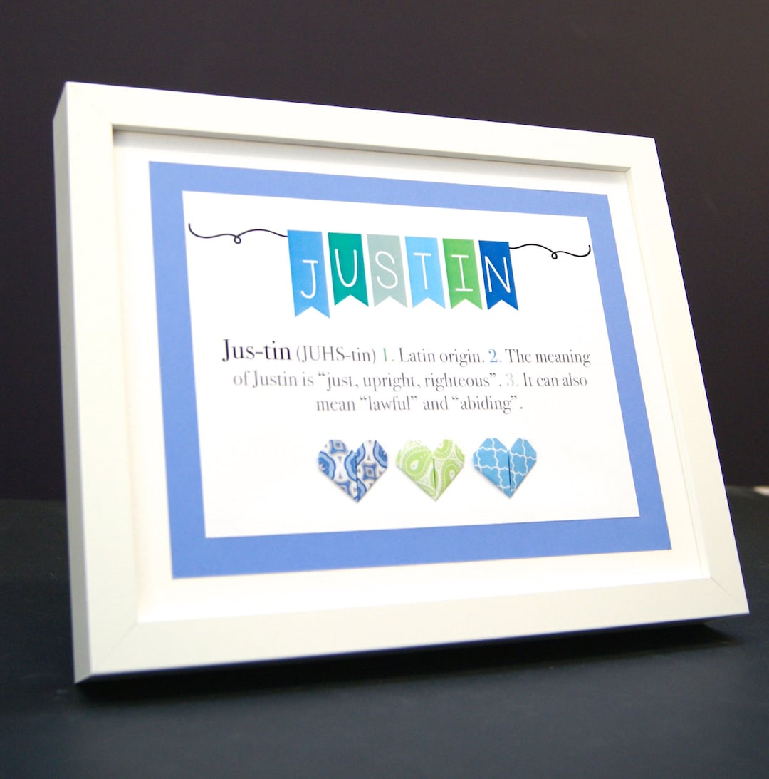 Baby Name Frame With Origin and Meaning Custom Paper Art - Etsy