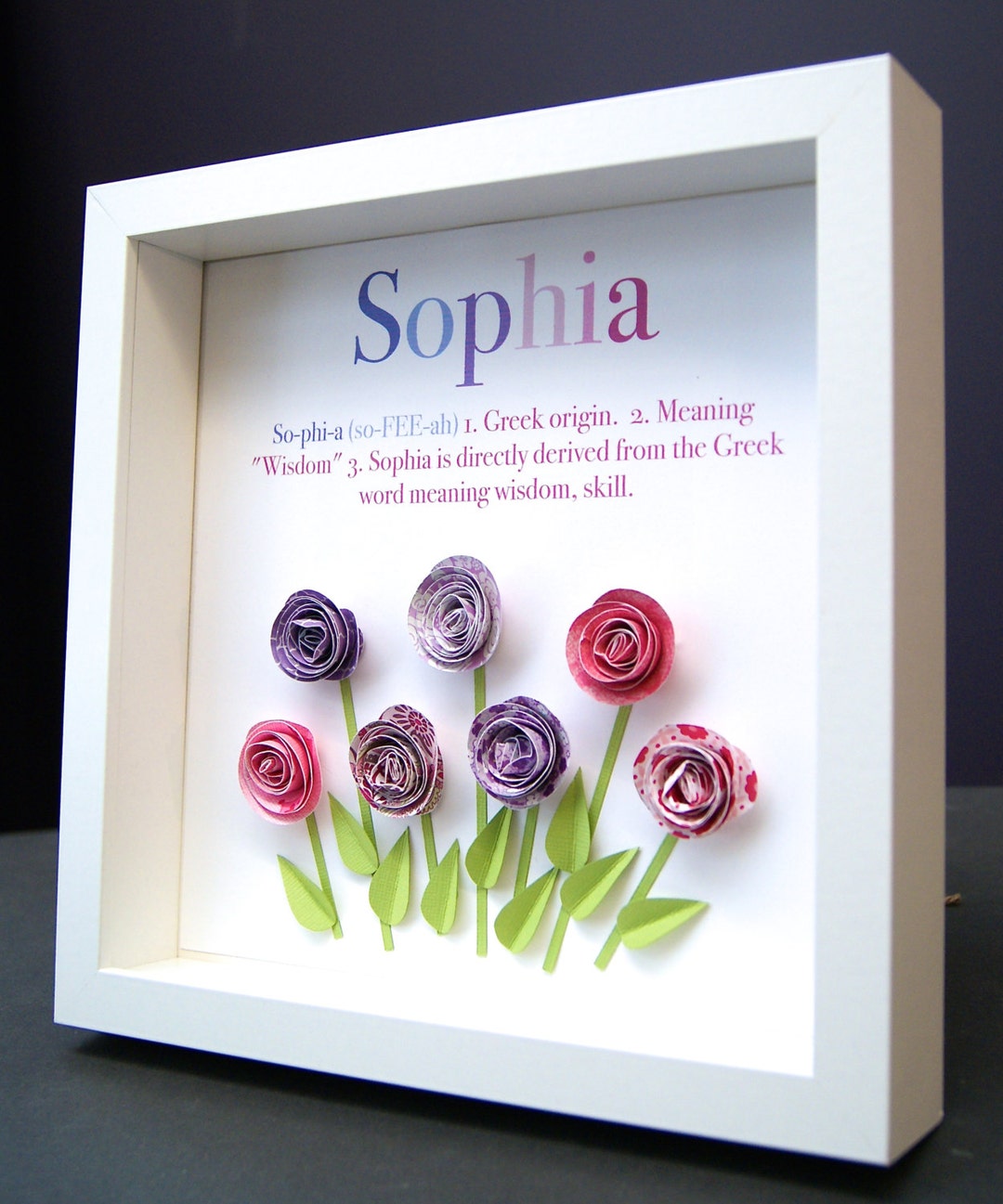 Personalized Name Frame With Origin and Meaning Paper Origami - Etsy