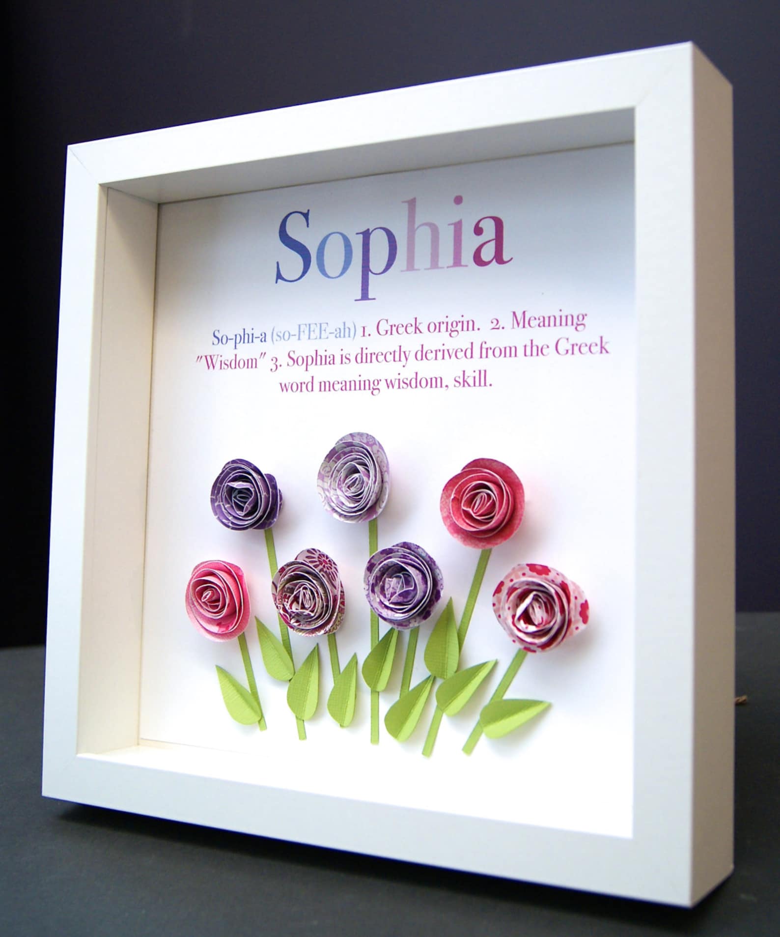 Personalized Name Frame With Origin and Meaning Paper Origami - Etsy