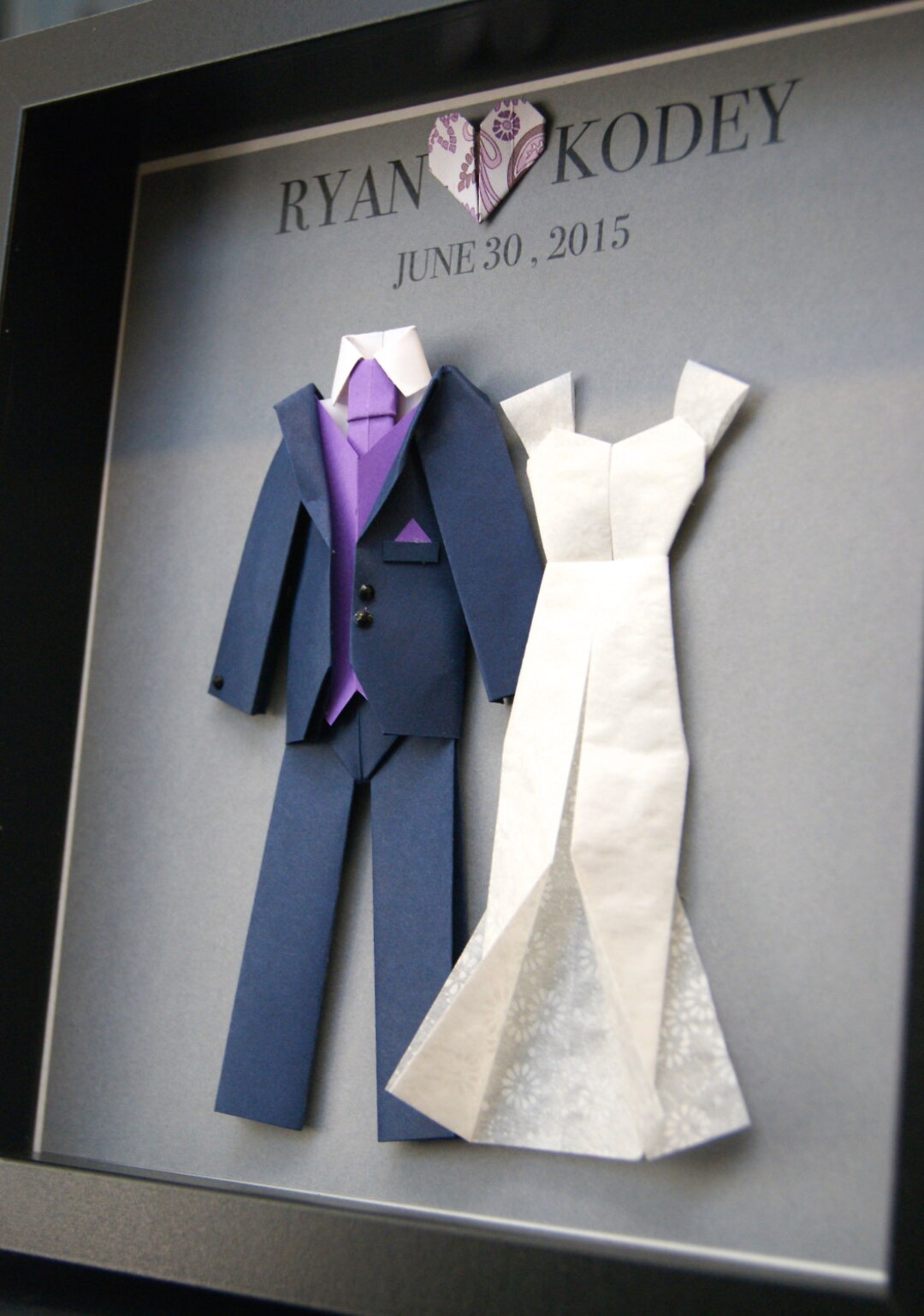 Personalized Bride and Groom Frame, Paper Anniversary Gift, First ...