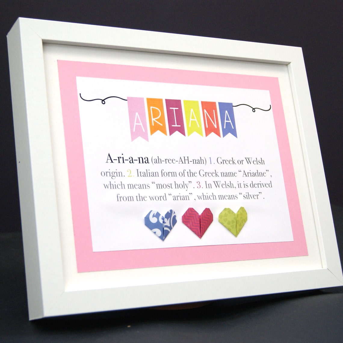 Personalized Baby Frame With Name Origin and Meaning Custom | Etsy