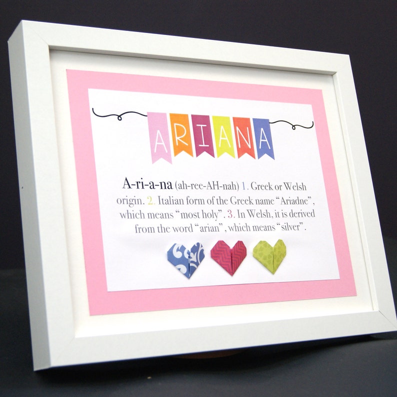 Personalized Baby Frame With Name Origin and Meaning Custom - Etsy