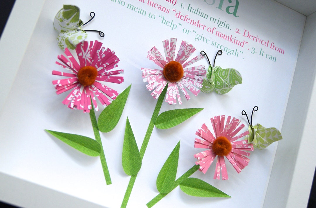 Daisy Flower Baby Art, Baby Girl Name Sign, Modern Boho Pink Daisies ...