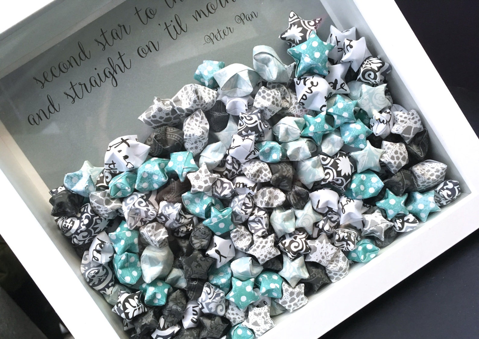 Baby Peter Pan Frame Lucky Stars Frame With Quote Shadowbox | Etsy