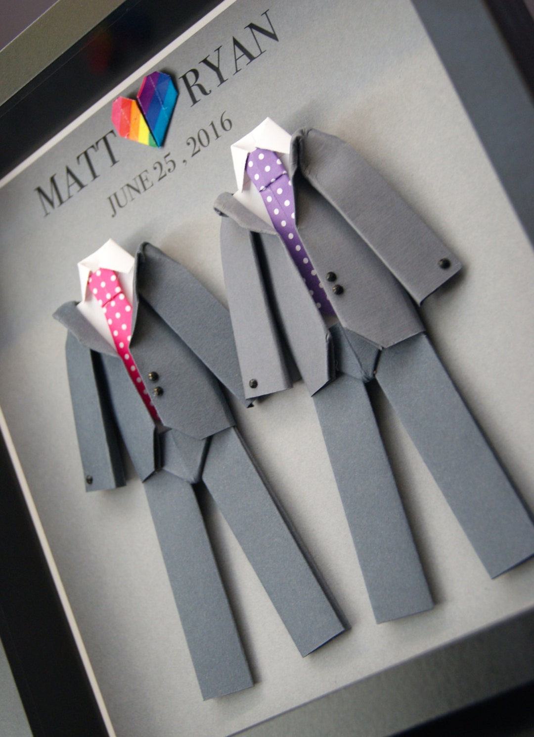 Personalized Groom and Groom Frame, Paper Anniversary Gift, First ...