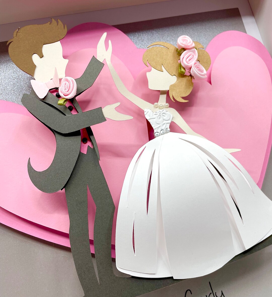 Personalized Paper Bride and Groom Shadowbox, Anniversary Gift - Etsy