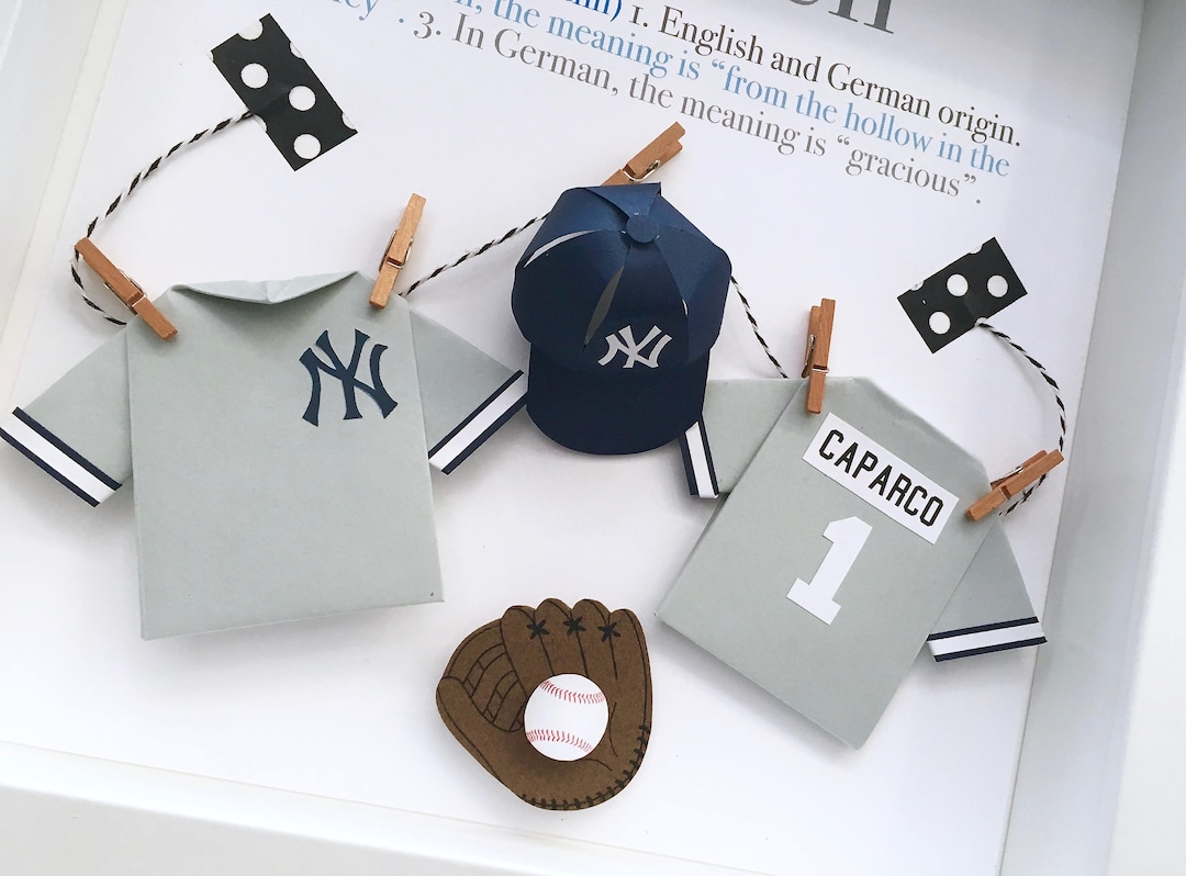NY Yankees Baby Name Sign - Modern Baseball Nursery Decor - Unique Baby ...