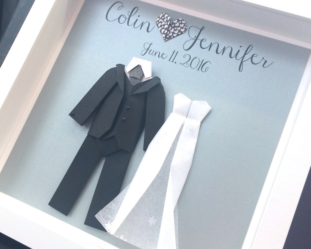 Personalized Bride and Groom Frame, Paper Anniversary Gift, First ...