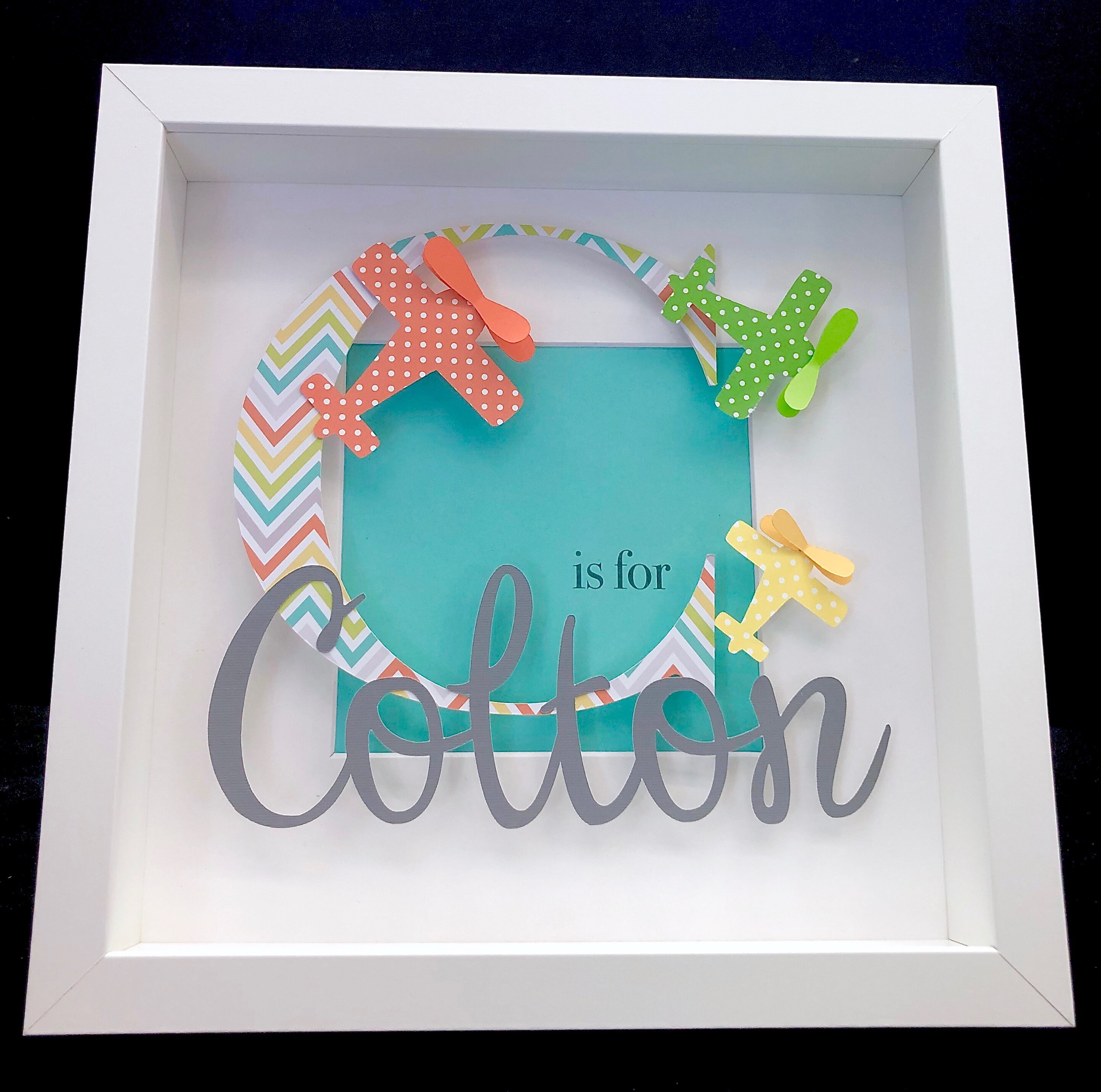 Custom Baby Initials in Airplane Theme, Modern Nursery Wall Decor, Baby ...