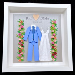 Personalized Bride and Groom Frame, Paper First Anniversary Gift ...