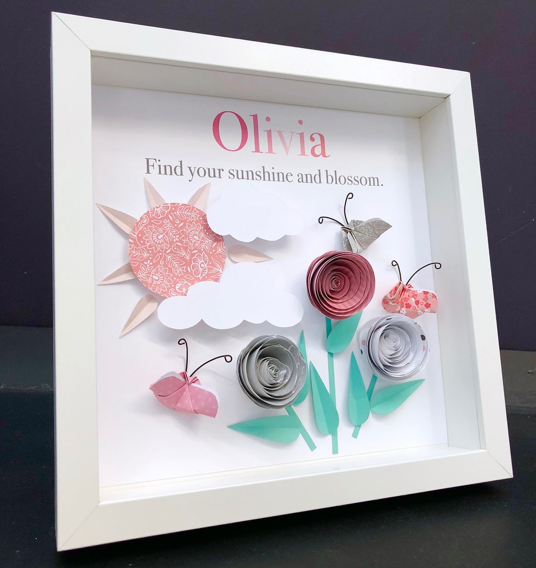 Personalized Baby Name Frame With Origin and Meaning Paper Origami ...