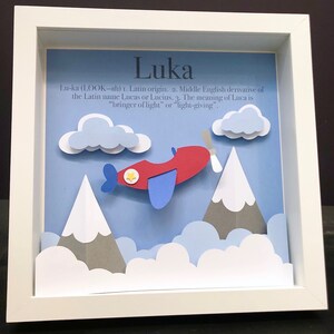 Personalized Baby Name Frame With Paper Airplanes, Name, Origin ...