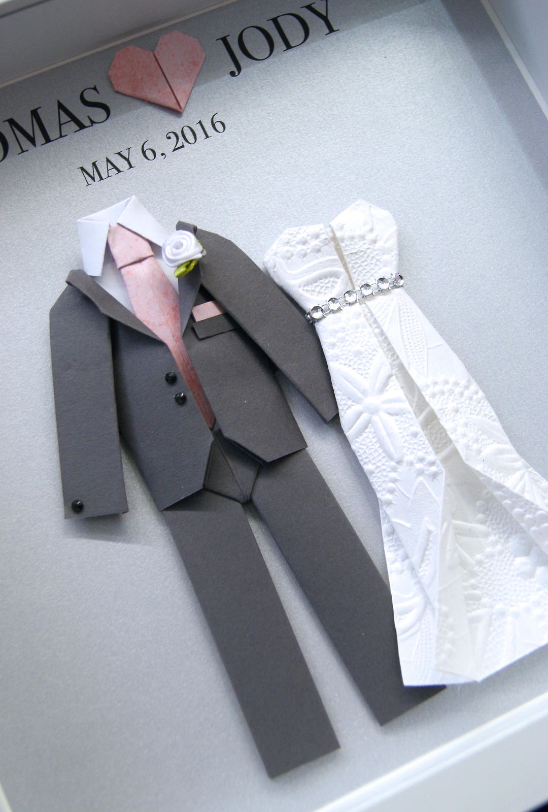 Personalized Bride and Groom Frame, Paper Anniversary Gift, First ...