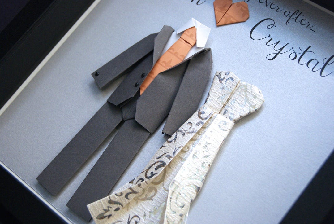Personalized Bride and Groom Frame, Paper Anniversary Gift, First ...