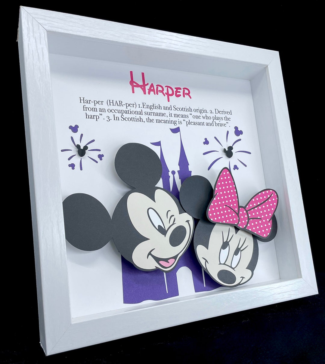Personalized Baby Girl Name Frame With Mickey and Minnie - Etsy
