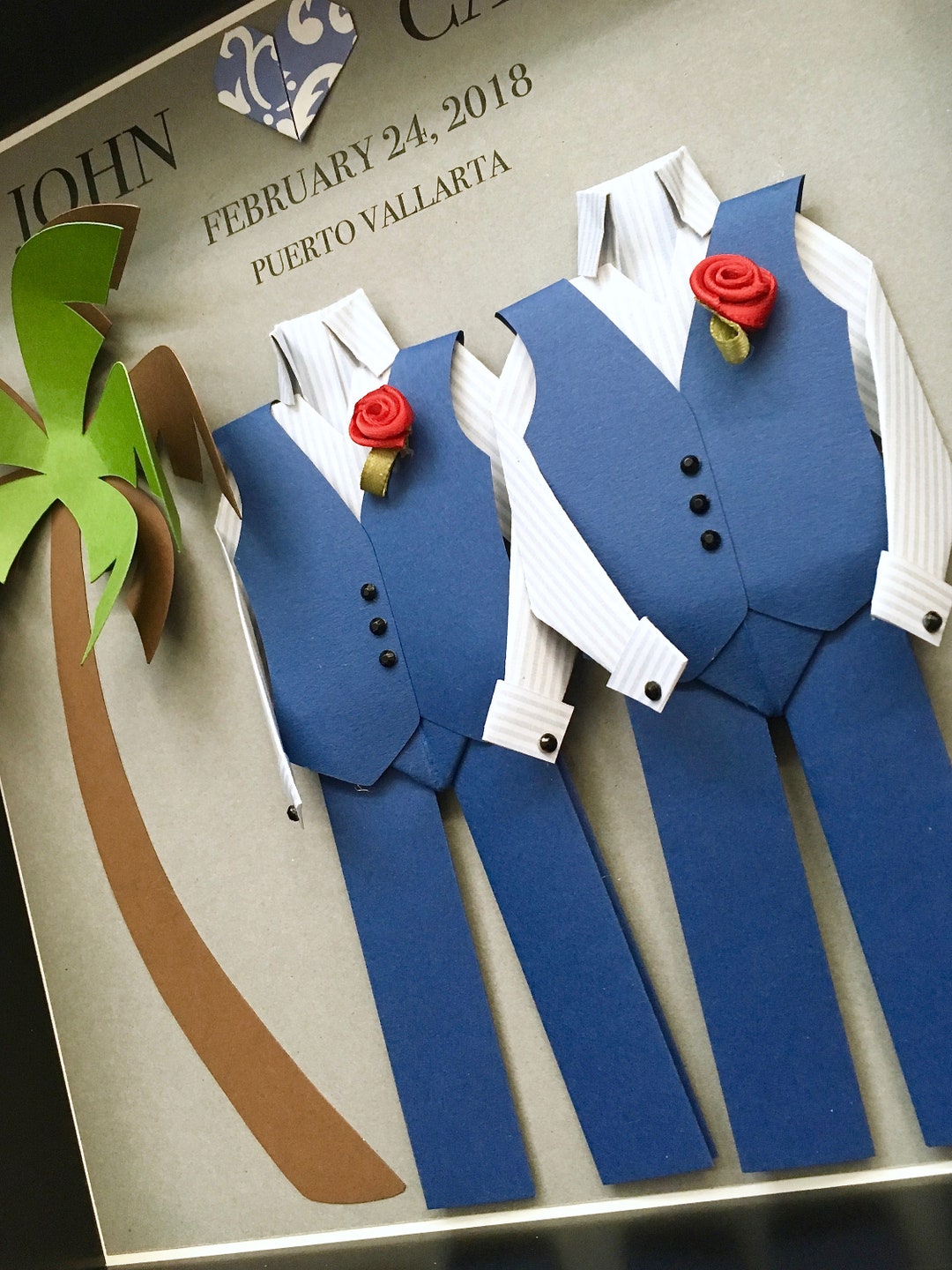 Personalized Groom and Groom Frame, First Anniversary Paper Gift ...