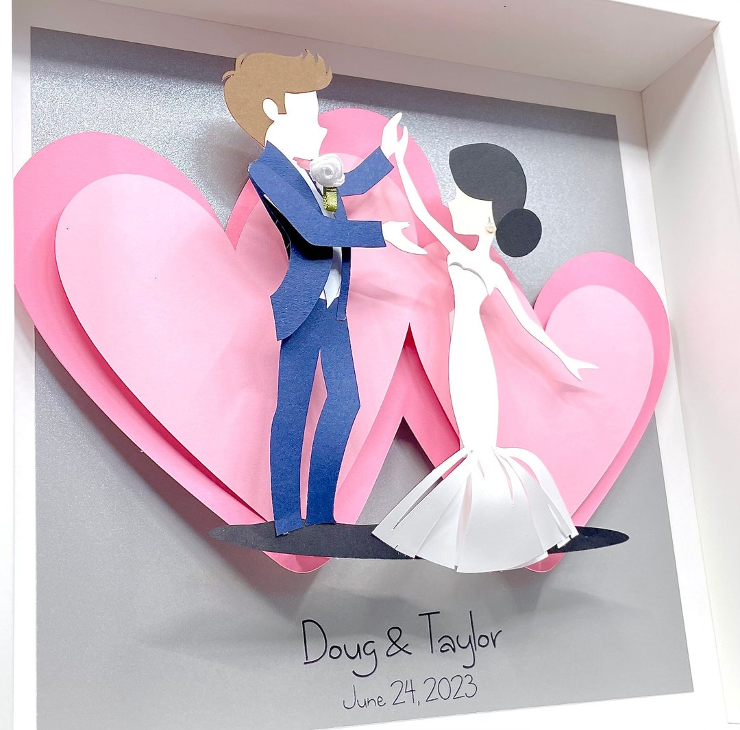Personalized Bride and Groom Frame, Paper Anniversary Gift, First ...