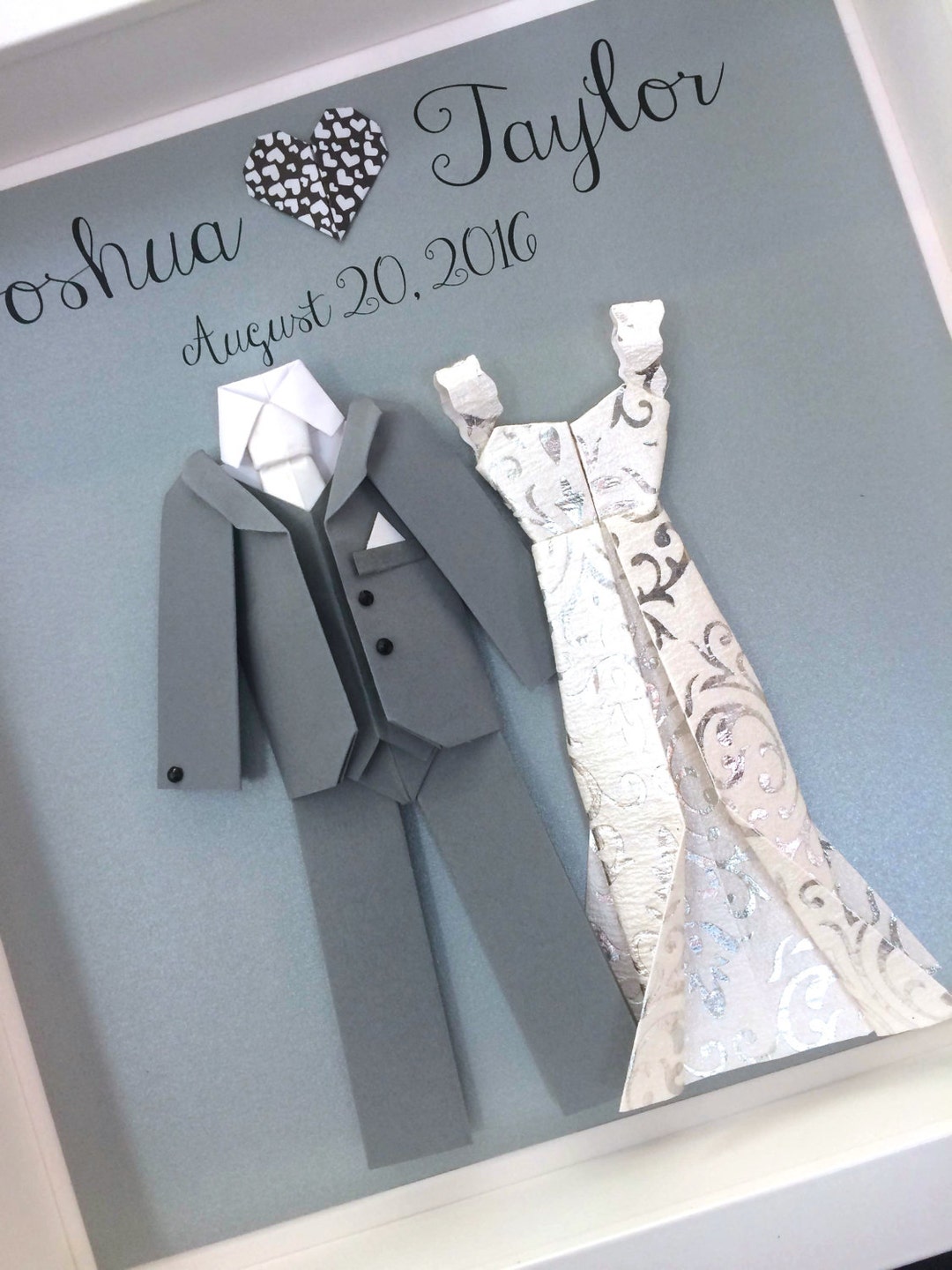 Personalized Bride and Groom Frame, Paper Anniversary Gift, First ...