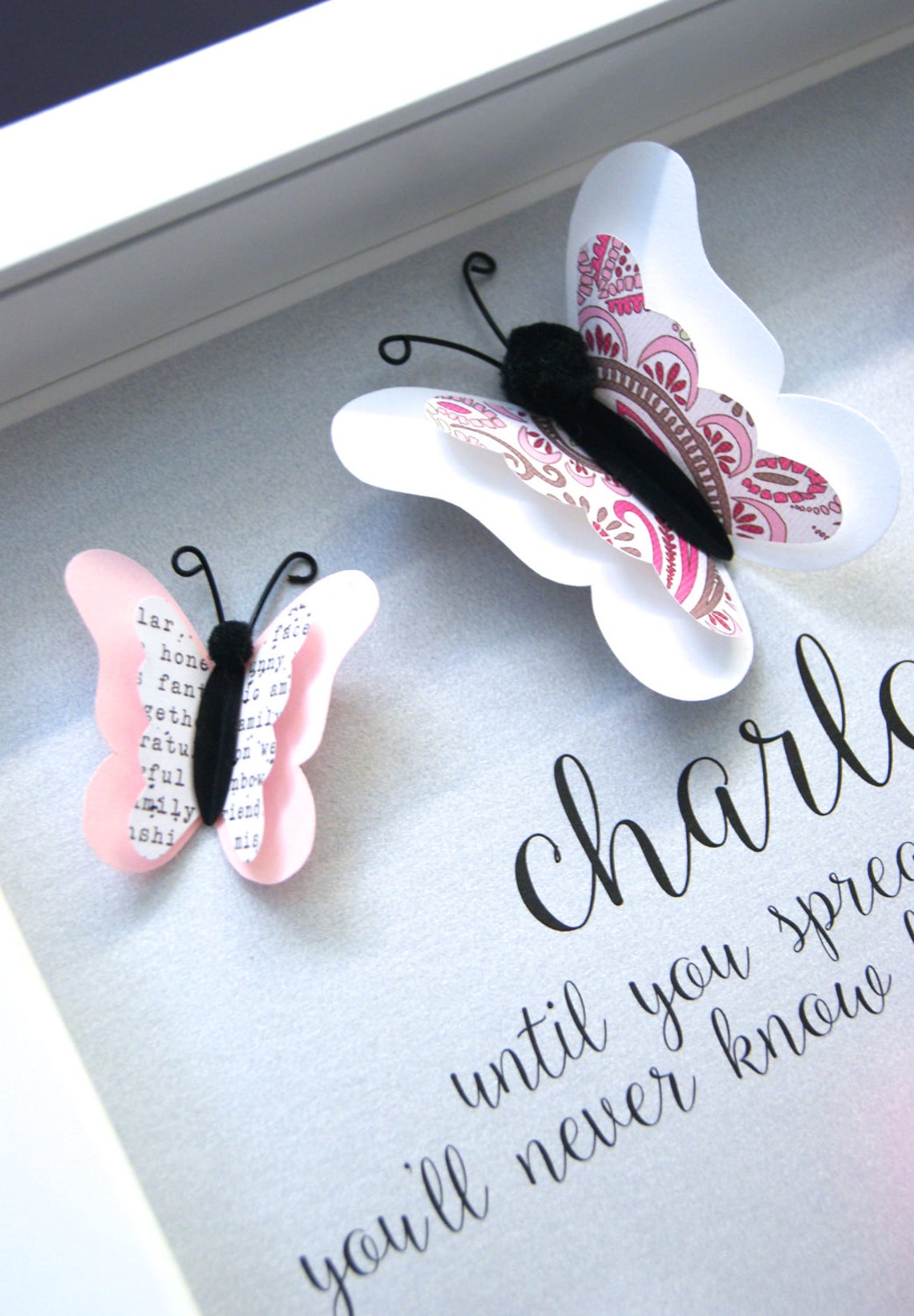 Adorable Baby Girl Butterfly Name Sign - Unique Shower Gift Idea ...