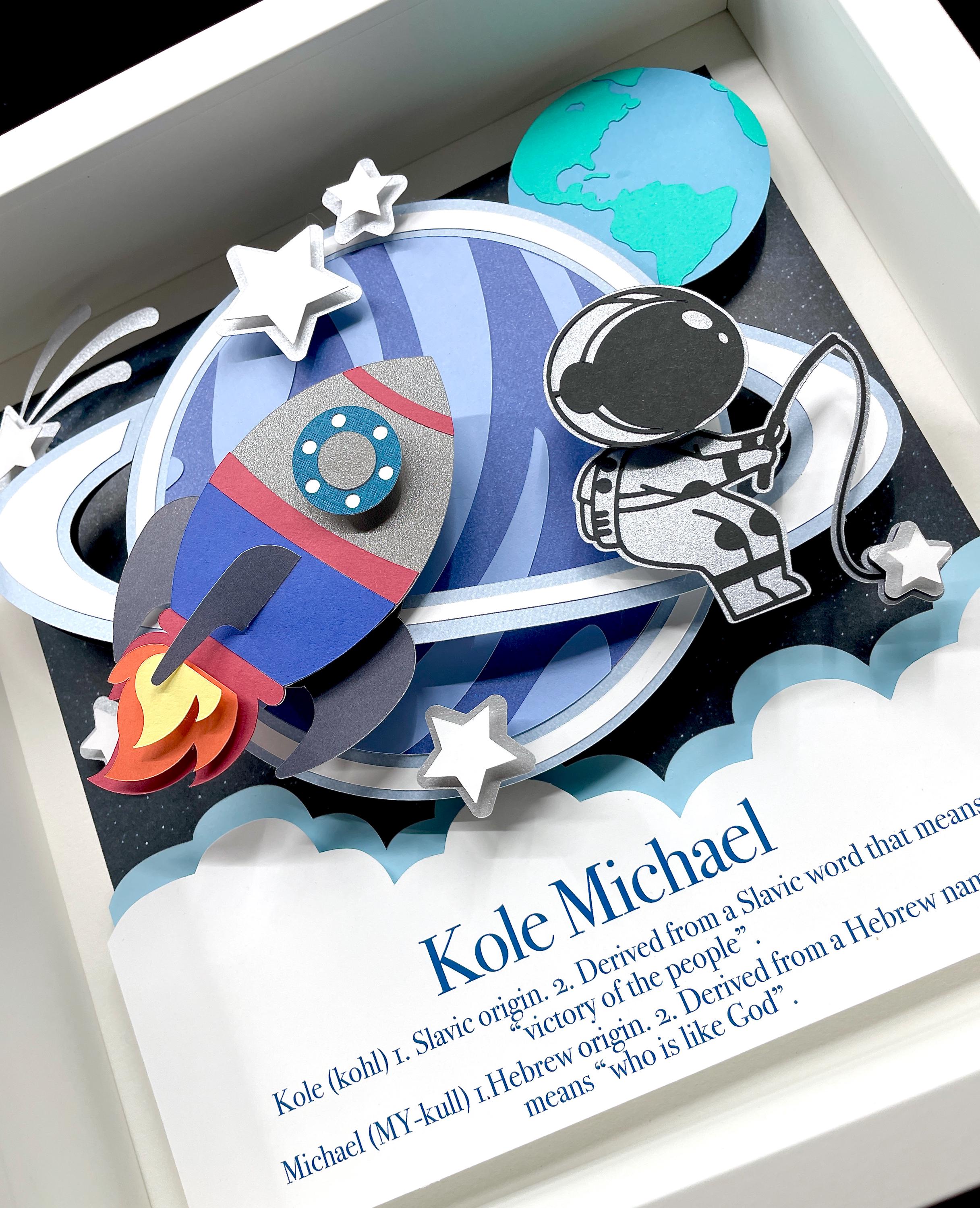 Adorable Outer Space Baby Name Sign, Space Rocket Nursery Decor ...