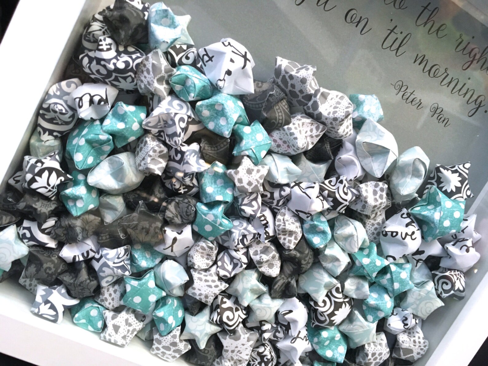 Baby Peter Pan Frame Lucky Stars Frame With Quote Shadowbox | Etsy