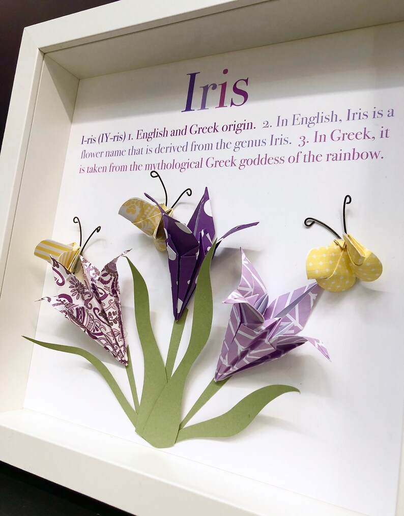 Baby Girl Frame With Name Origin and Meaning Custom Paper Art - Etsy Canada