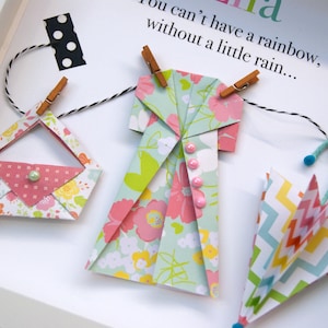 Baby Girl Name Frame With Paper Origami Coat Umbrella and - Etsy