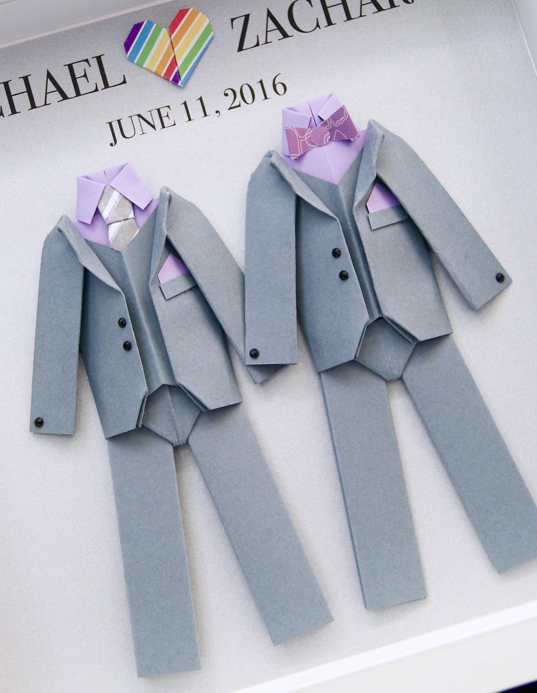 Personalized Groom and Groom Frame, Paper Anniversary Gift, First ...