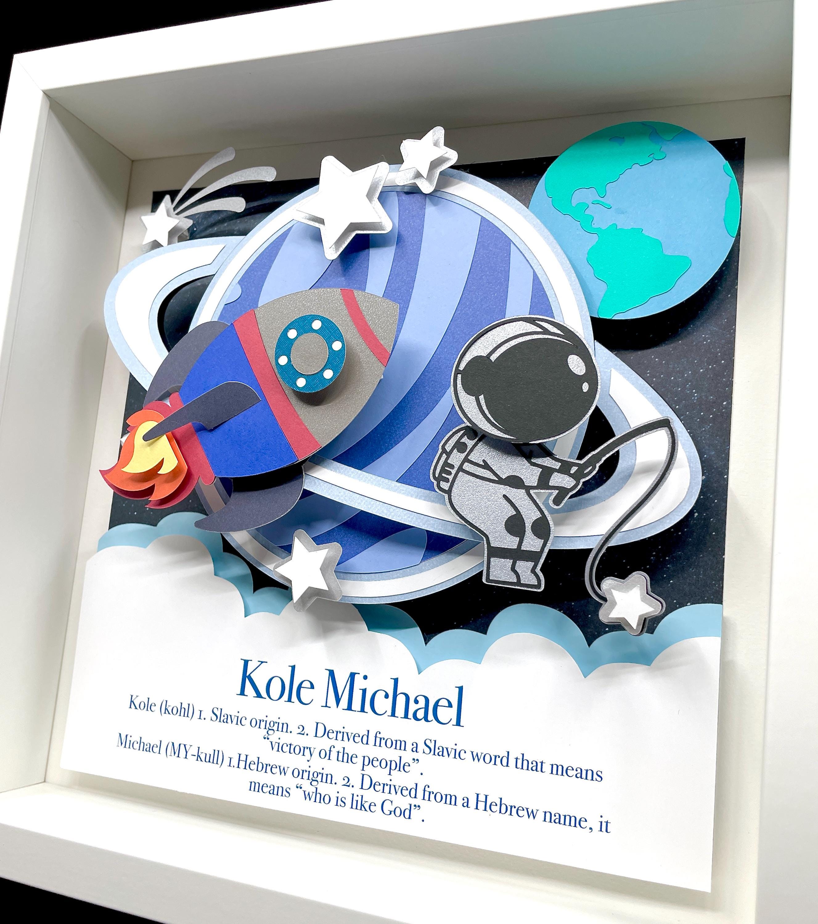 Adorable Outer Space Baby Name Sign, Space Rocket Nursery Decor ...