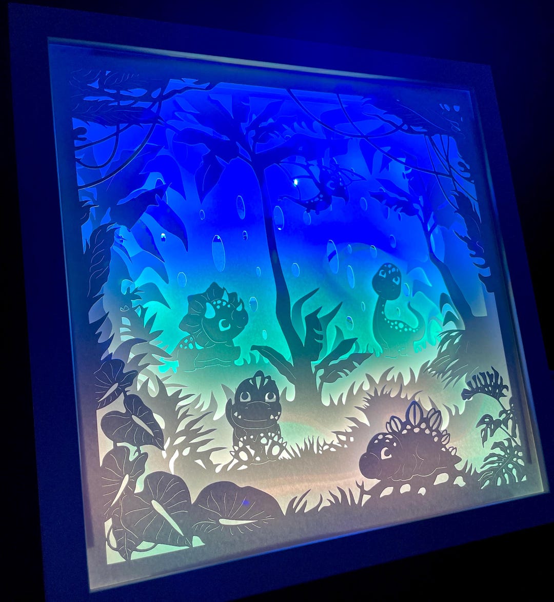 Cute Dinosaur Lightbox, Dinos in the Jungle Baby Boy Nightlight, Modern ...