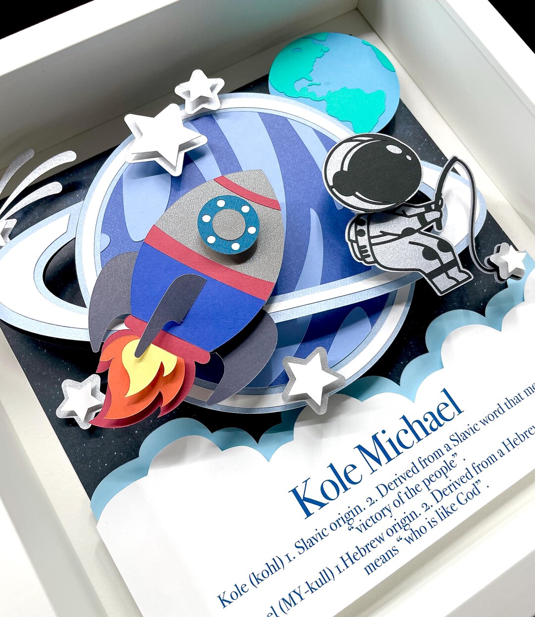 Adorable Outer Space Baby Name Sign, Space Rocket Nursery Decor ...