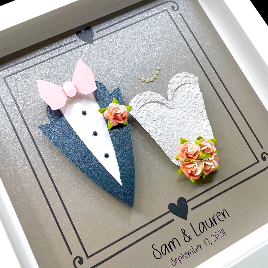 Personalized Bride and Groom Frame, Paper Anniversary Gift, First ...