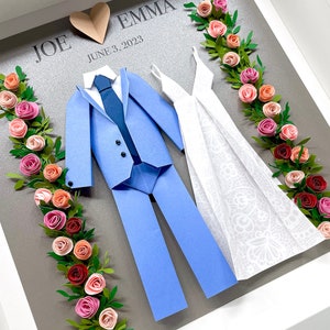 Personalized Bride and Groom Frame, Paper First Anniversary Gift ...