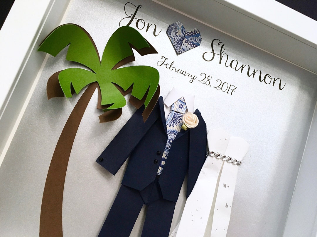 Personalized Bride and Groom Frame, Paper Anniversary Gift, 1st ...