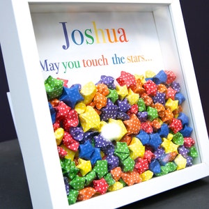 Personalized Name Frame of Paper Lucky Stars in Shadowbox , Custom Art ...