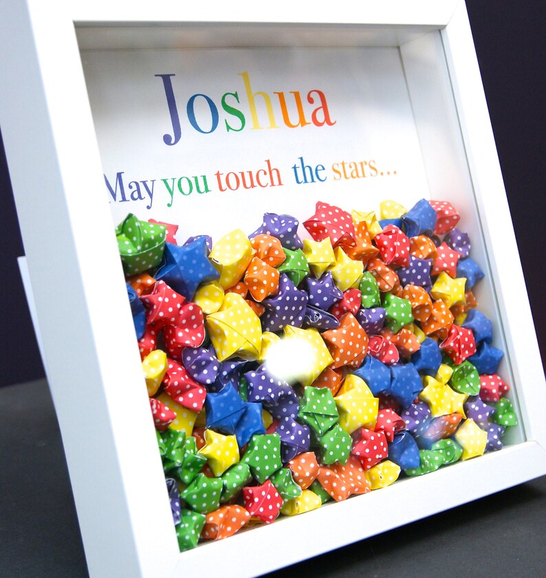 Personalized Name Frame of Paper Lucky Stars in Shadowbox - Etsy
