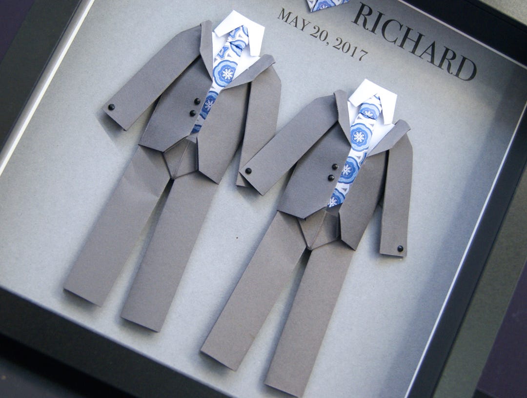 Personalized Groom and Groom Frame, Paper Anniversary Gift, First ...