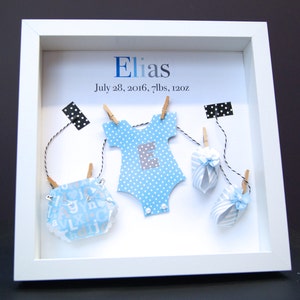 Personalized Baby Frame With Name & Birth Info, Custom Paper Art of ...